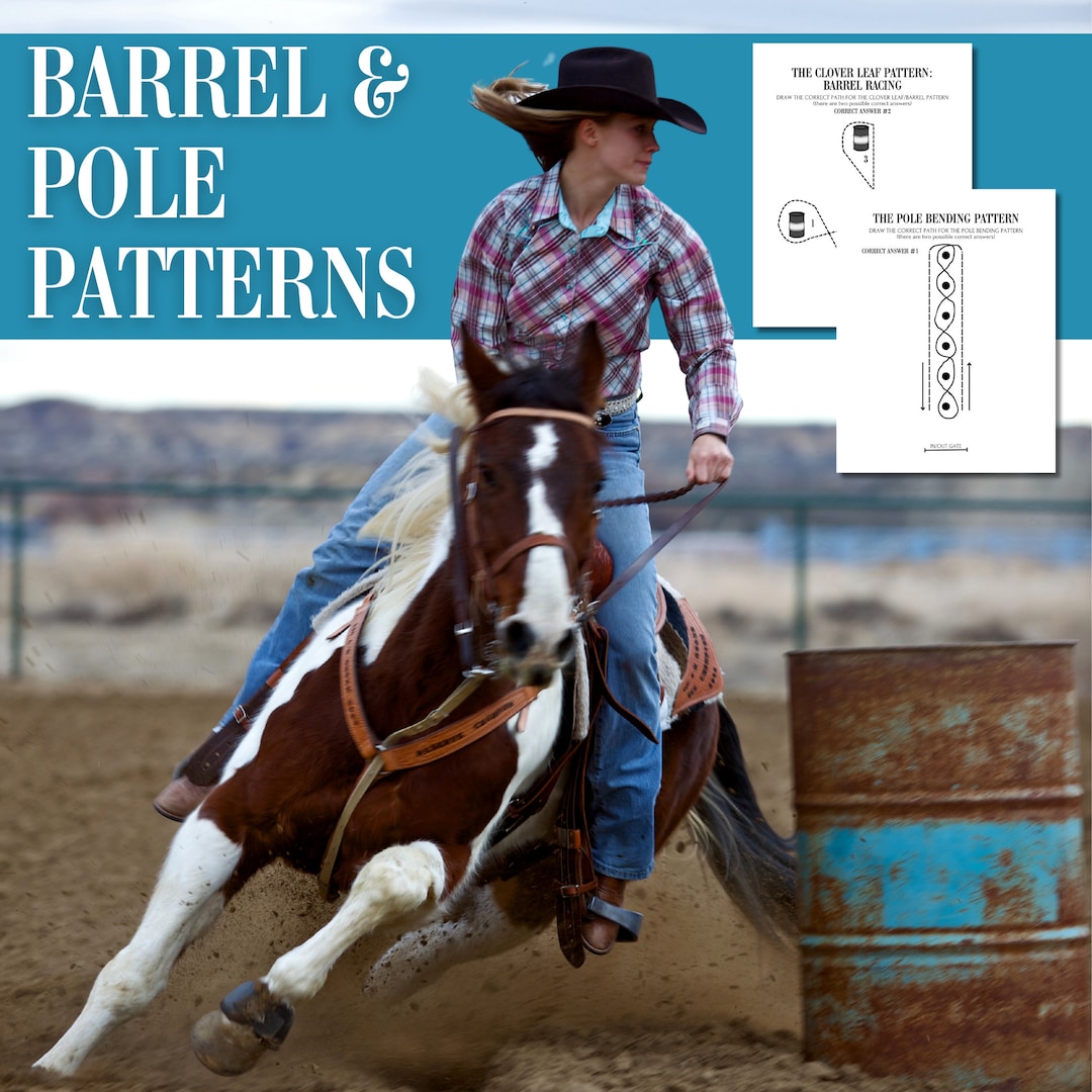 Barrel Racing & Pole Bending Patterns | Clover Leaf Pattern Diagram | Rodeo Event Pattern ...