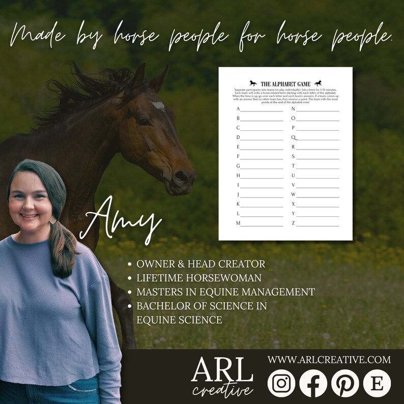 Horse-themed Game | Alphabet Educational Equine Activity | Horse Camp ...