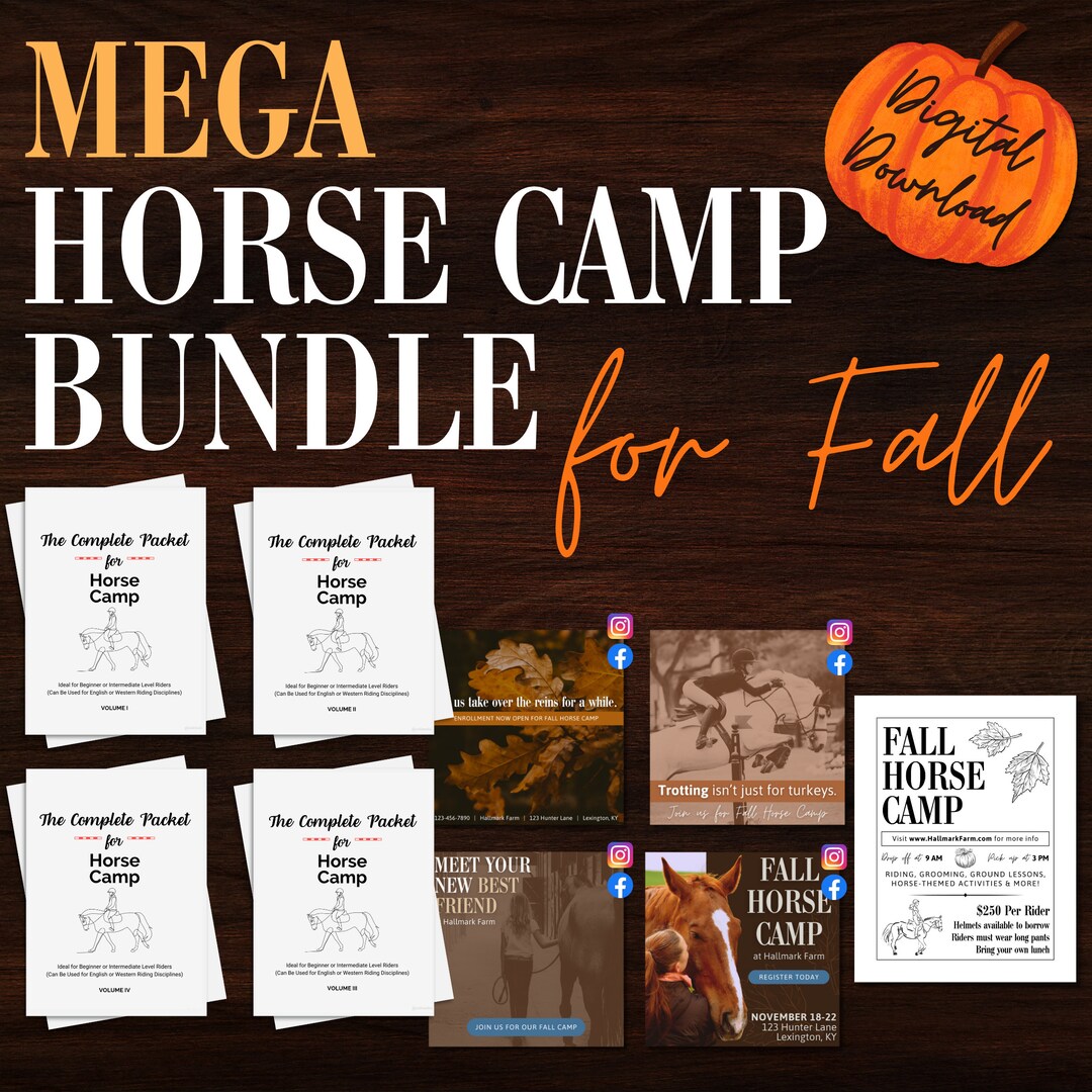 Horse Camp Activity Worksheets Fall Autumn Thanksgiving Break ...