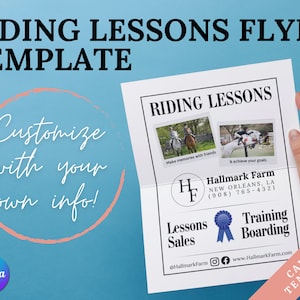 Riding Lessons Flyer Template | Canva Flyer Template | Riding Lessons ...