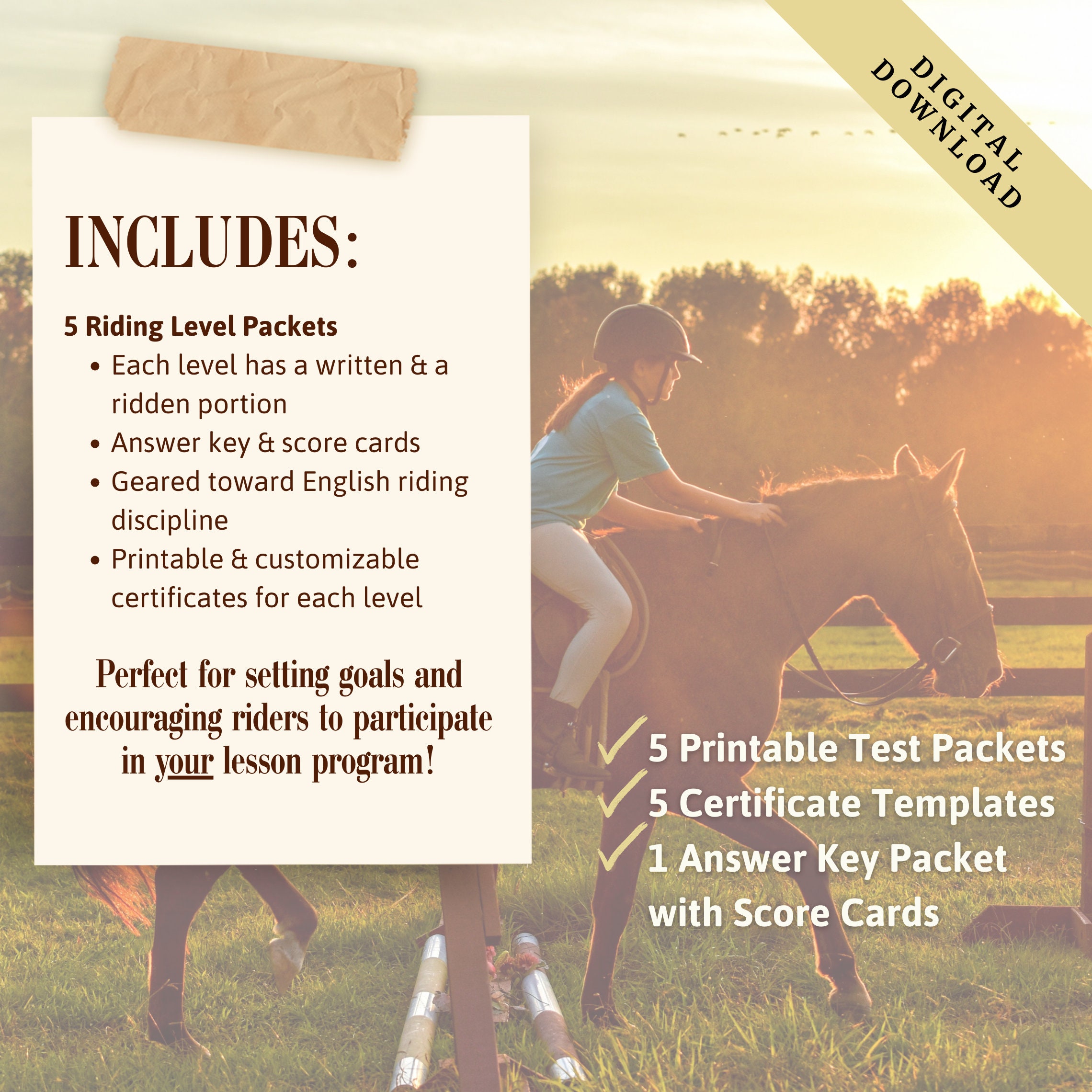Horseback Riding Ability Tests | Equine Curriculum | Horsemanship Test ...