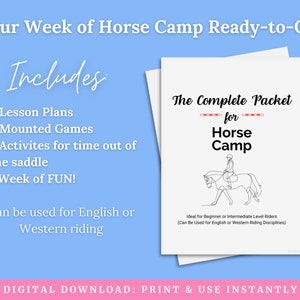 The Complete Horse Camp Lessons & Activities Packet - Etsy