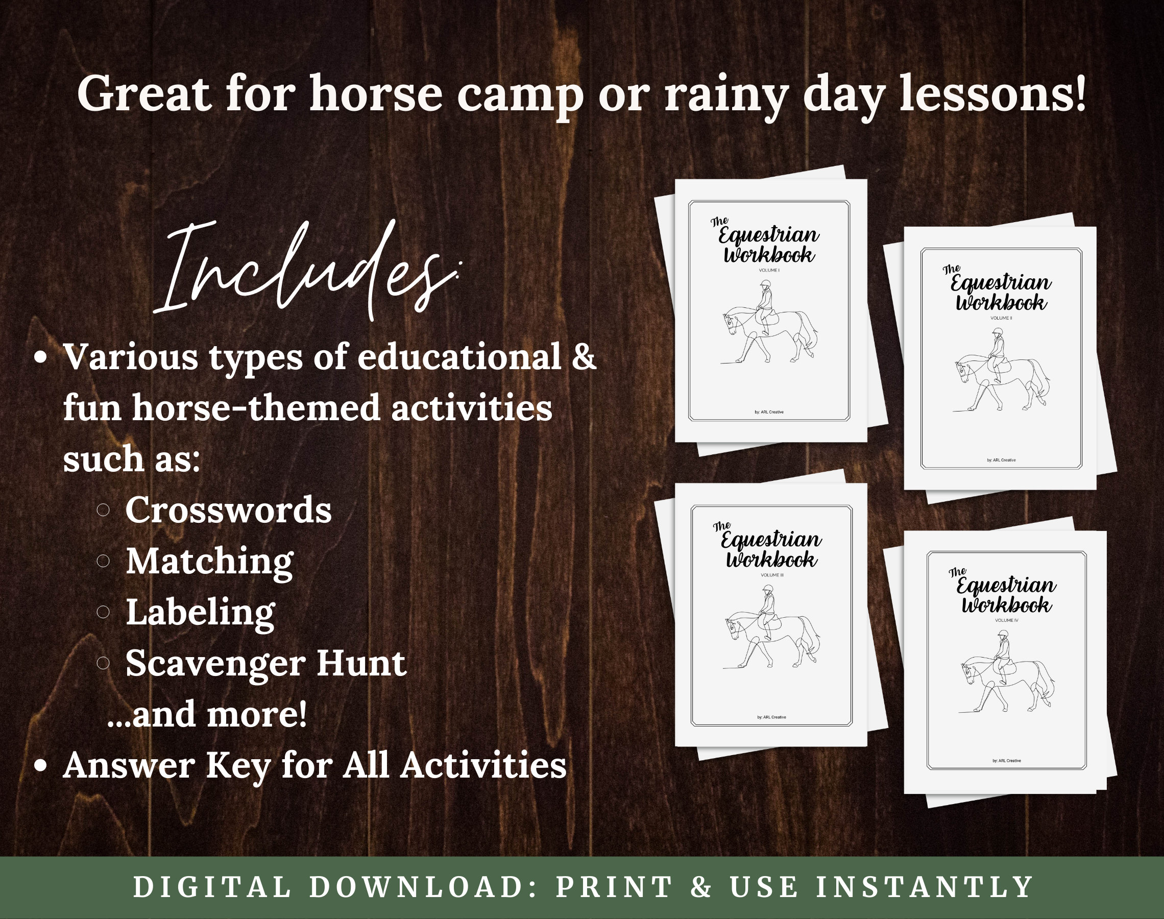 The Equestrian Workbook - Bundle (4 Workbooks) - Etsy