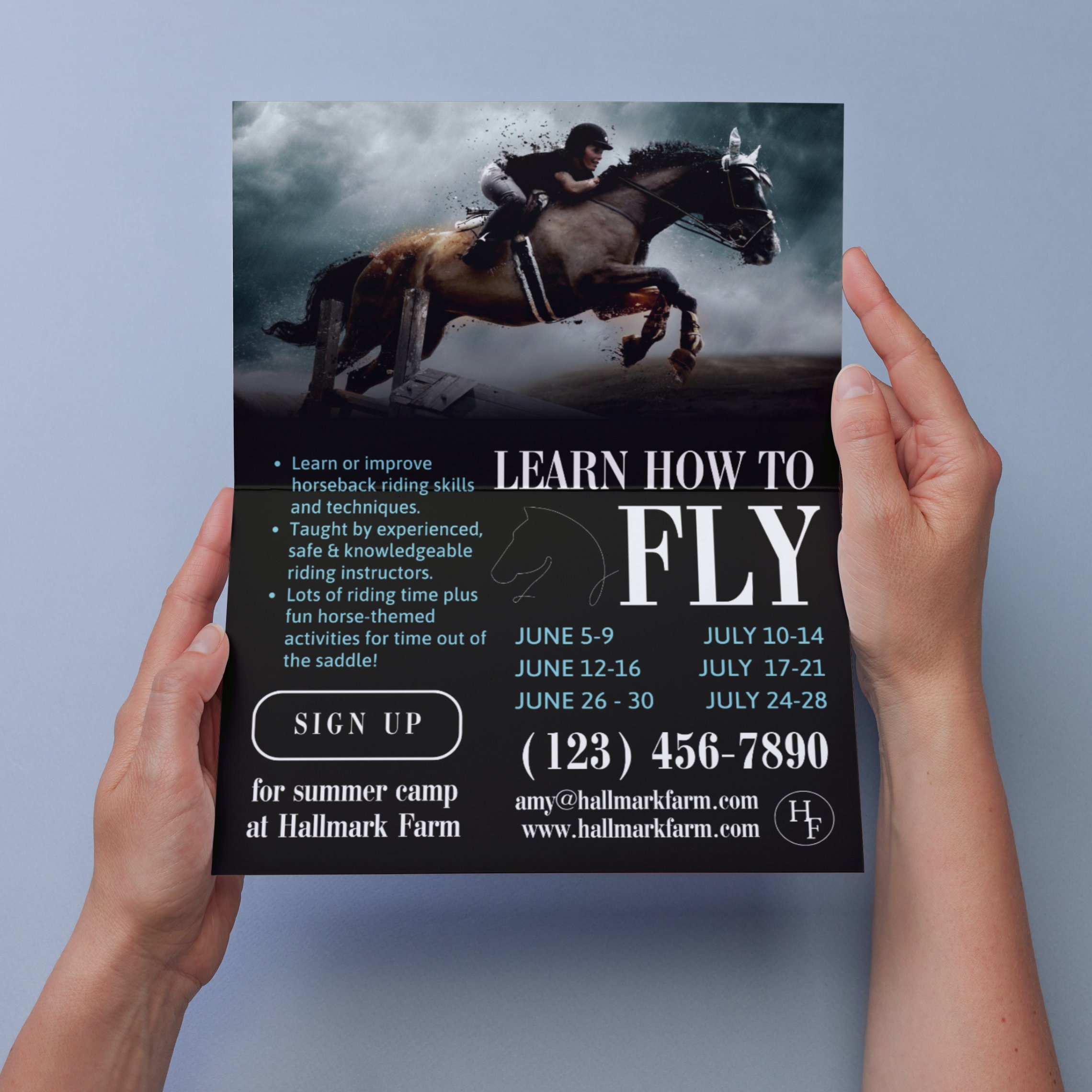 Horse Camp Canva Flyer Templates | Summer Camp Ad | Equestrian ...