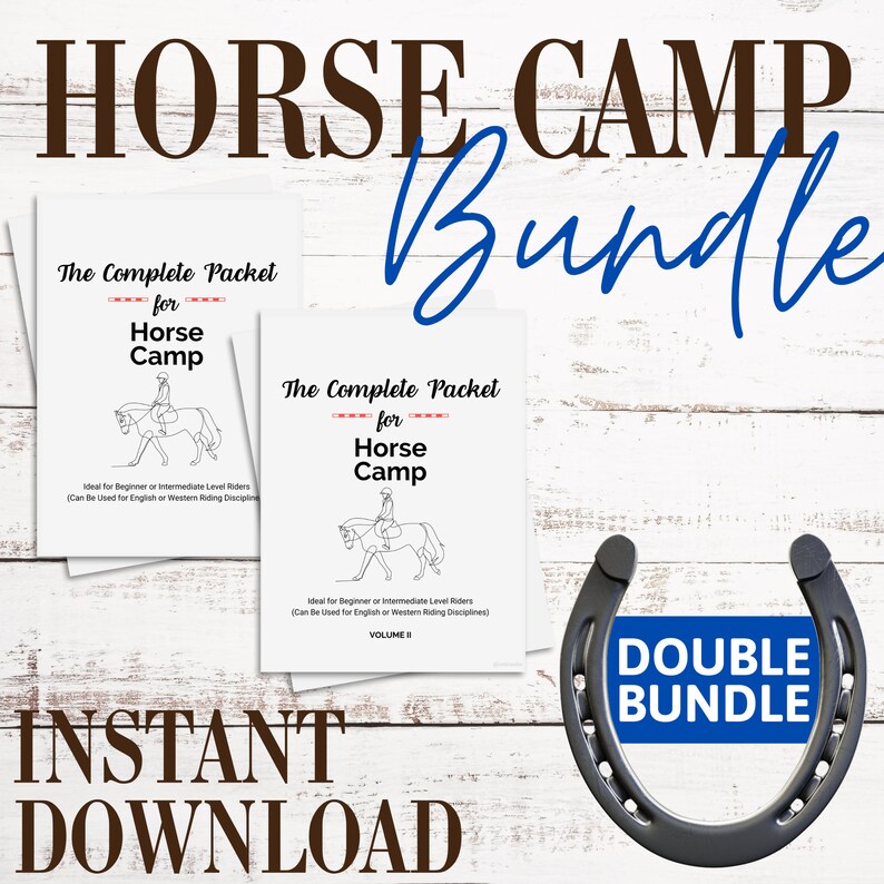 DOUBLE BUNDLE Horse Camp Lessons and Activities Packet | Horseback ...