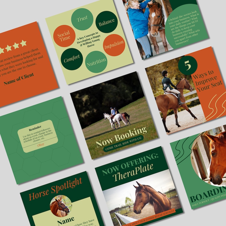 Horse Social Media Post Template for Instagram & Facebook | Equine ...