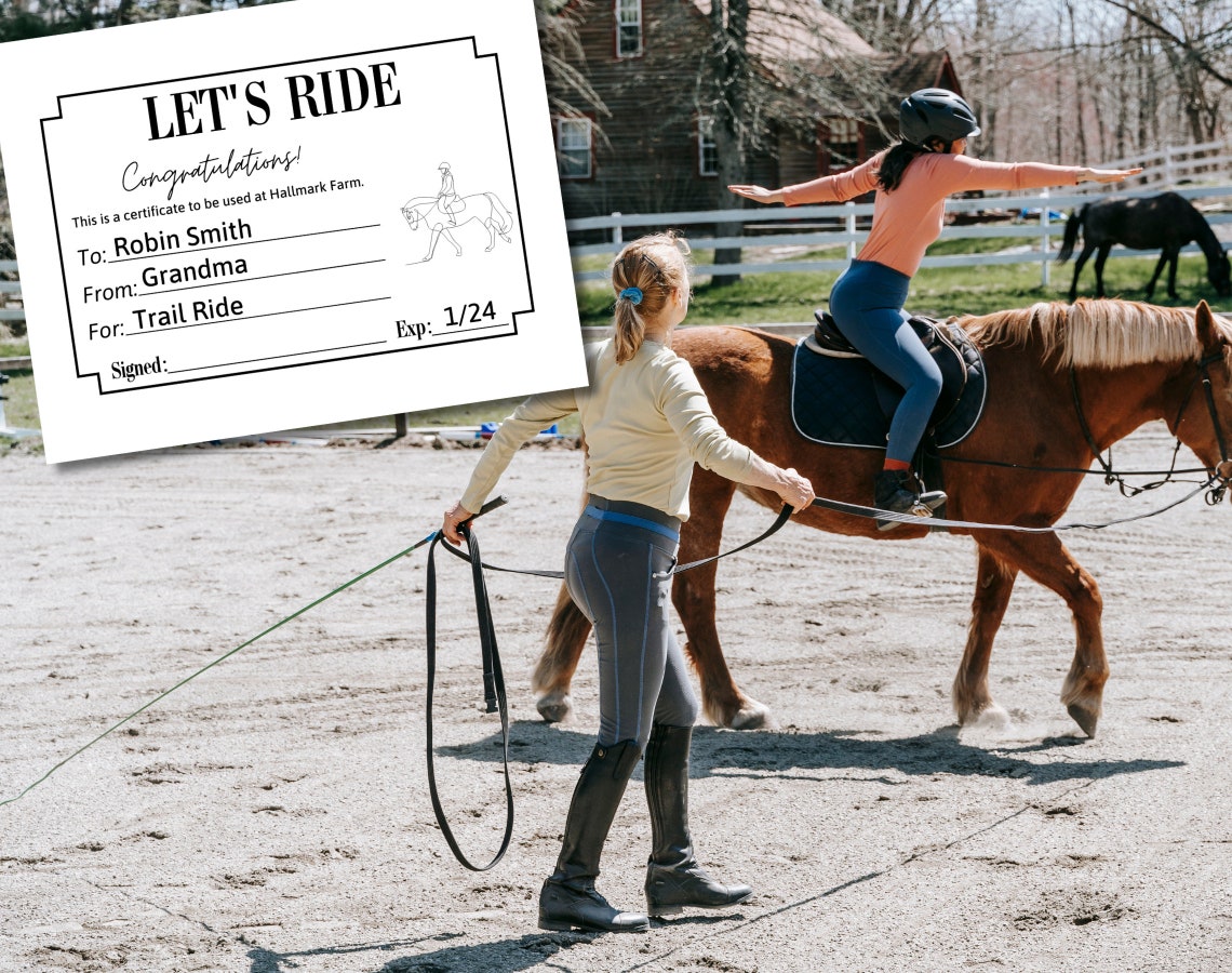 Horseback Riding Gift Certificate | Horse Lessons Gift Voucher ...