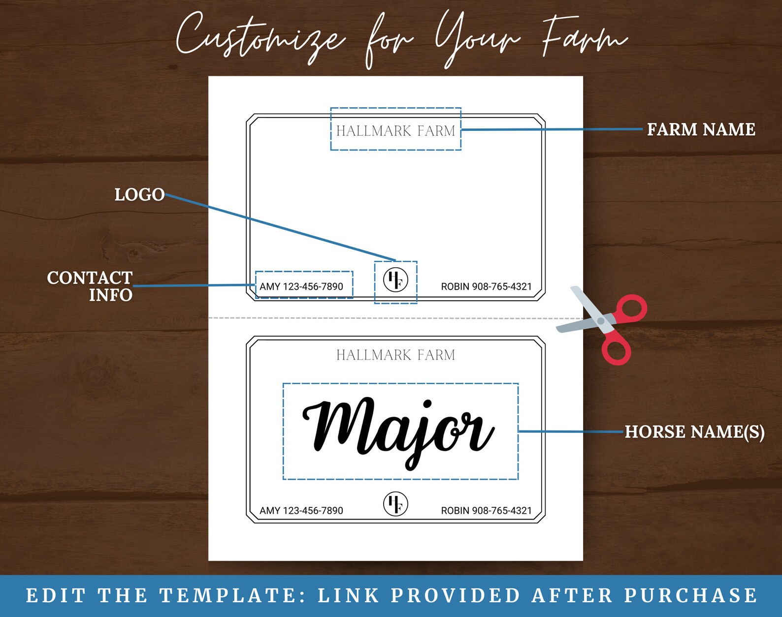 Stall Card Template | Horse Name Plate | Horse Stall Name Card | Horse ...