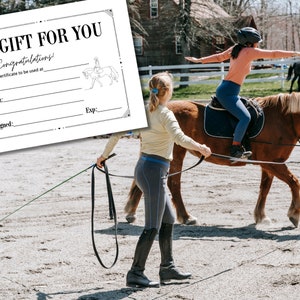 Horseback Riding Gift Certificate | Horse Lessons Gift Voucher ...