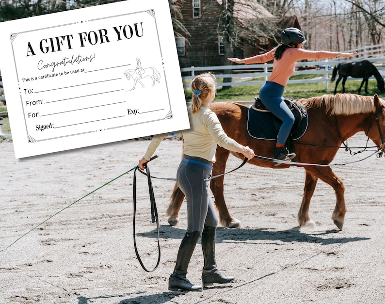Horseback Riding Gift Certificate | Horse Lessons Gift Voucher ...