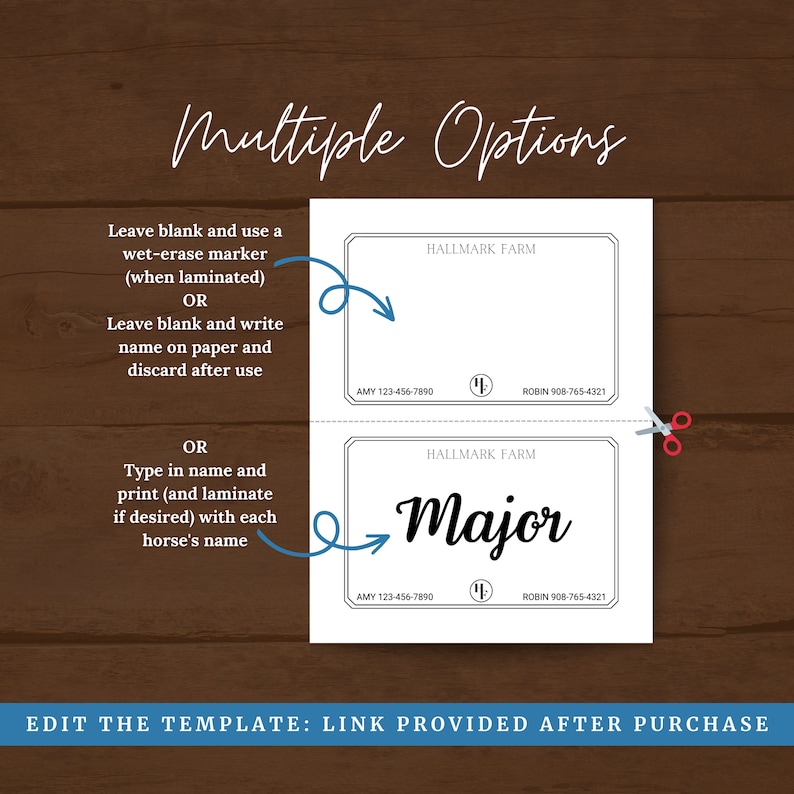 Stall Sign Template | Horse Name Plate Stall Card | Barn Signs Equine ...