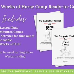 The Complete Horse Camp Lessons & Activities Packet - Double Bundle - Etsy