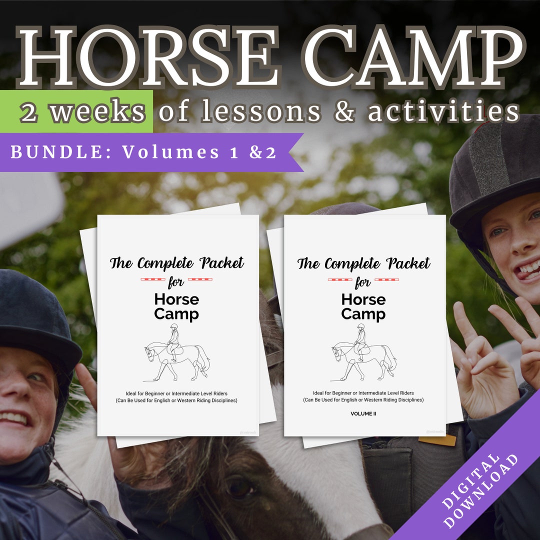 DOUBLE BUNDLE Horse Camp Lessons and Activities Packet | Horseback ...