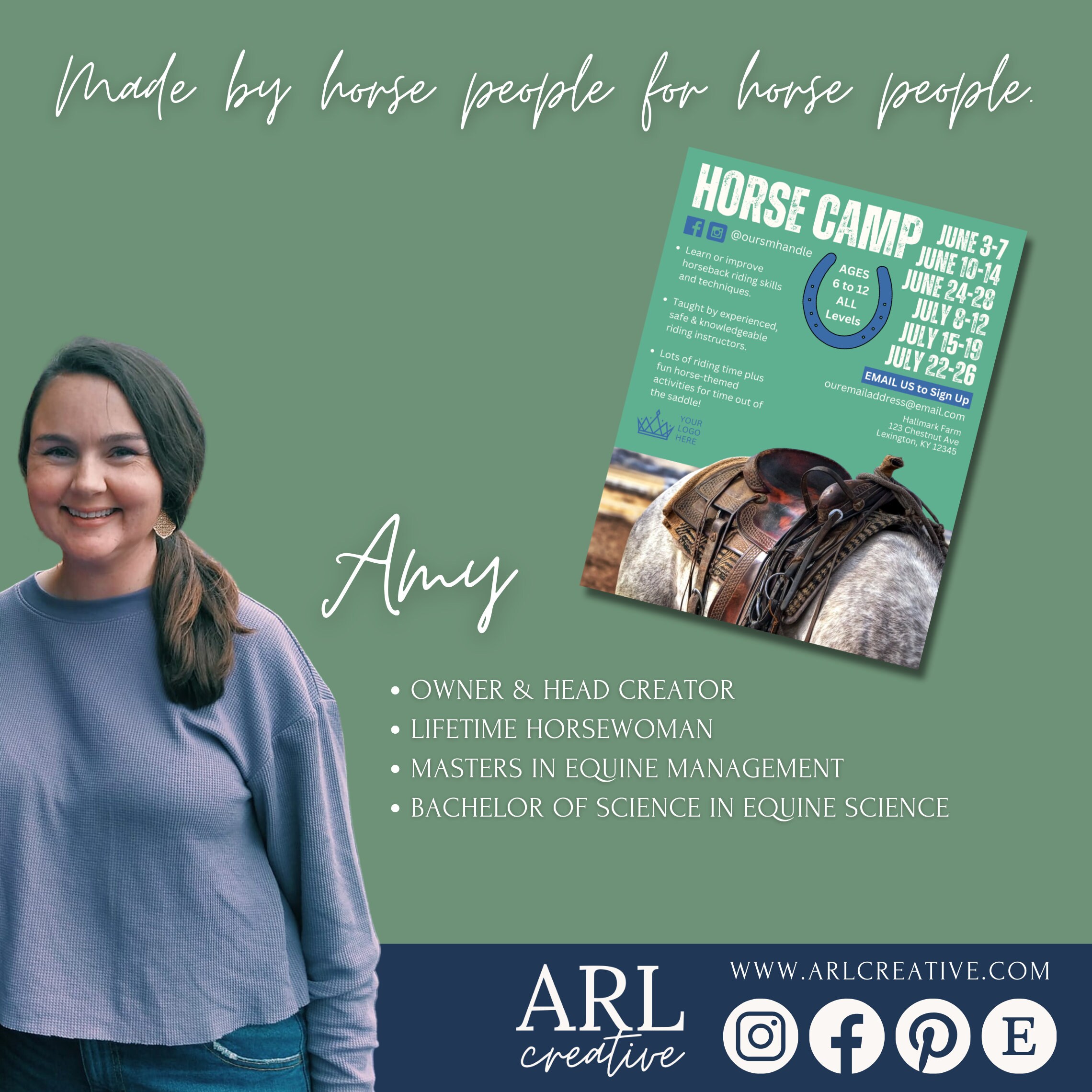 Horse Camp Flyer Template | Canva Flyer Template | Summer Camp Flyer ...