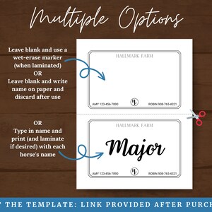 Stall Card Template | Horse Name Plate | Horse Stall Name Card | Horse ...