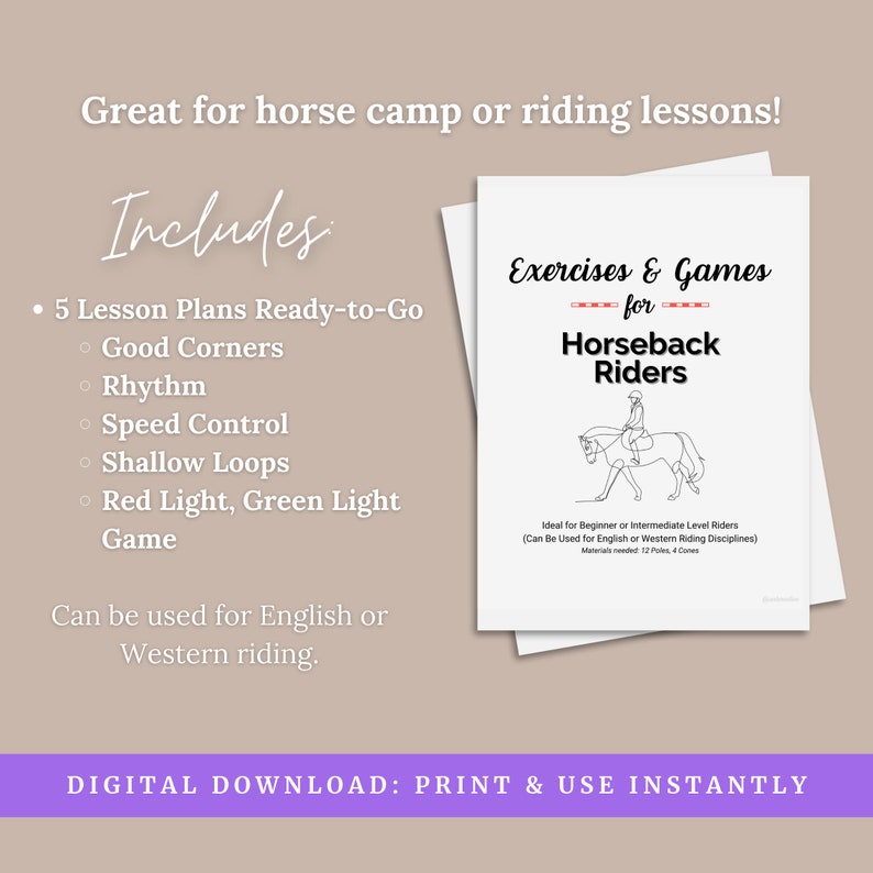 Horse Camp Activity Worksheet | Horseback Riding Lesson Plan ...