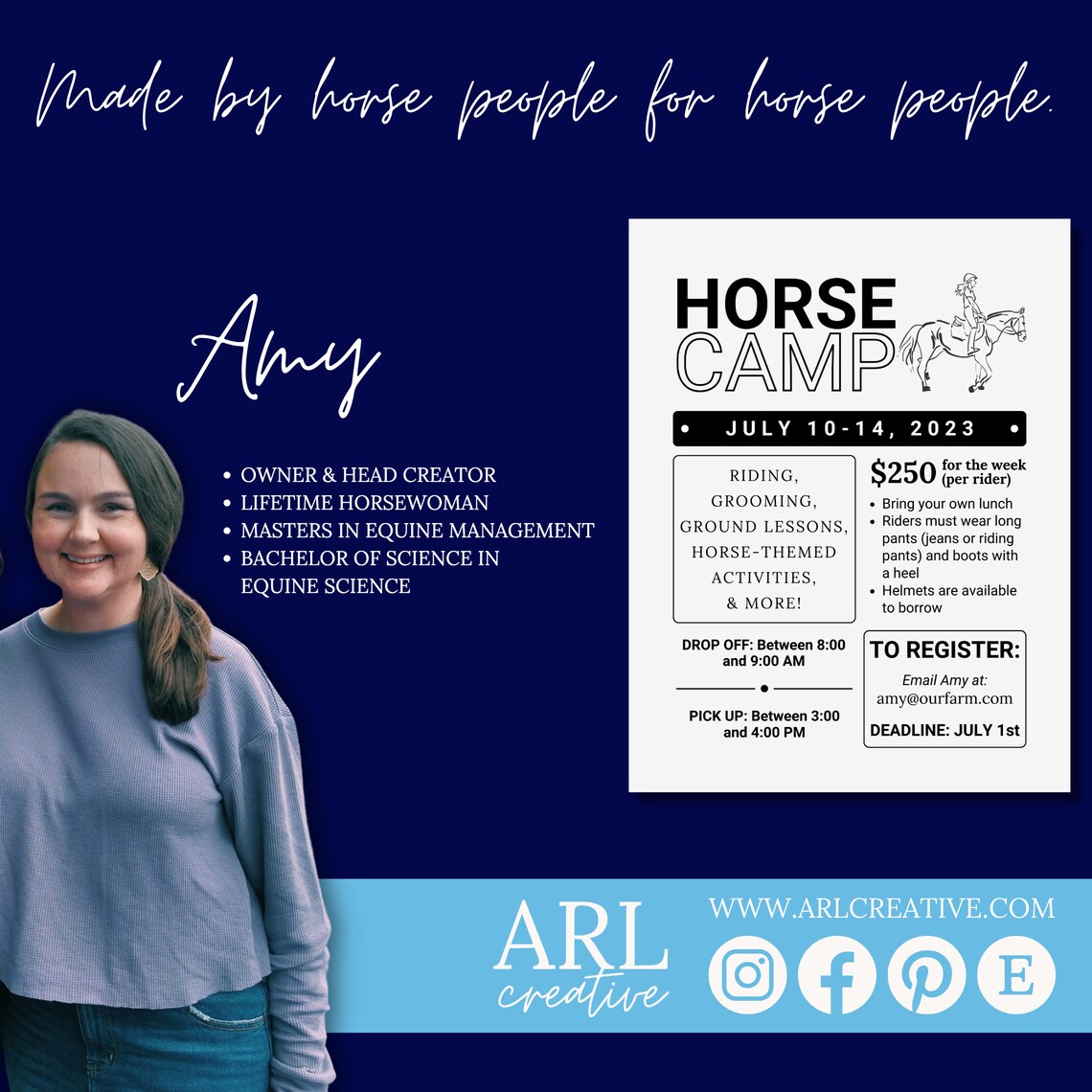 Horse Camp Flyer Template | Canva Flyer Template | Summer Camp Flyer ...