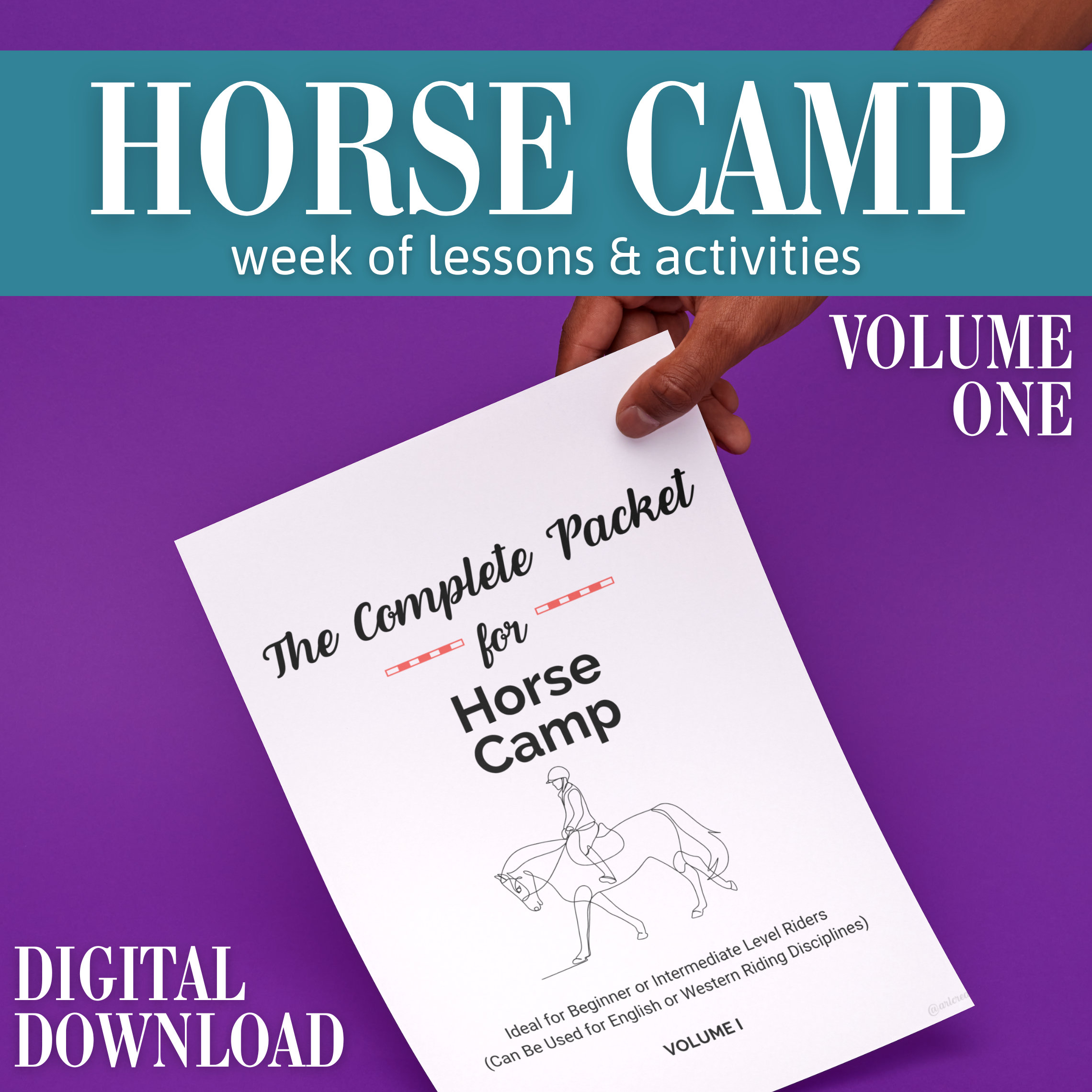 Complete Horse Camp Lessons and Activities Packet | Horseback Riding ...