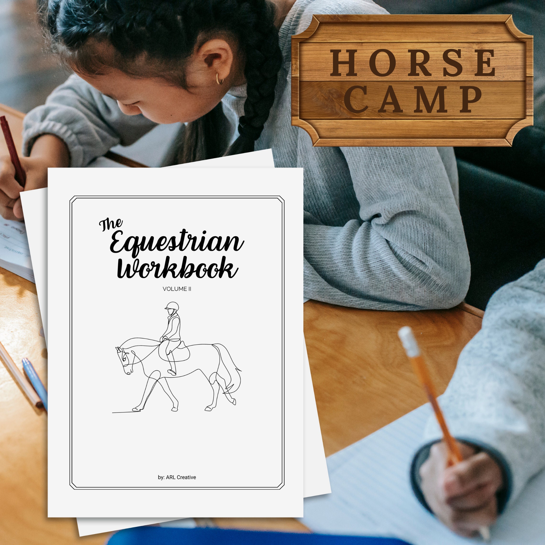 Horse Camp Activity Worksheet Printables Equestrian Workbook Equine ...