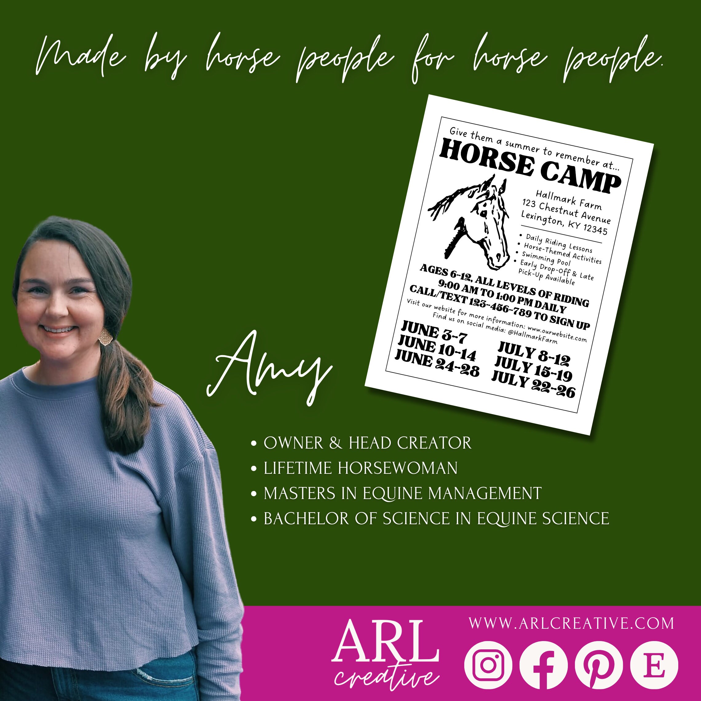 Horse Camp Flyer Template | Canva Flyer Template | Summer Camp Flyer ...