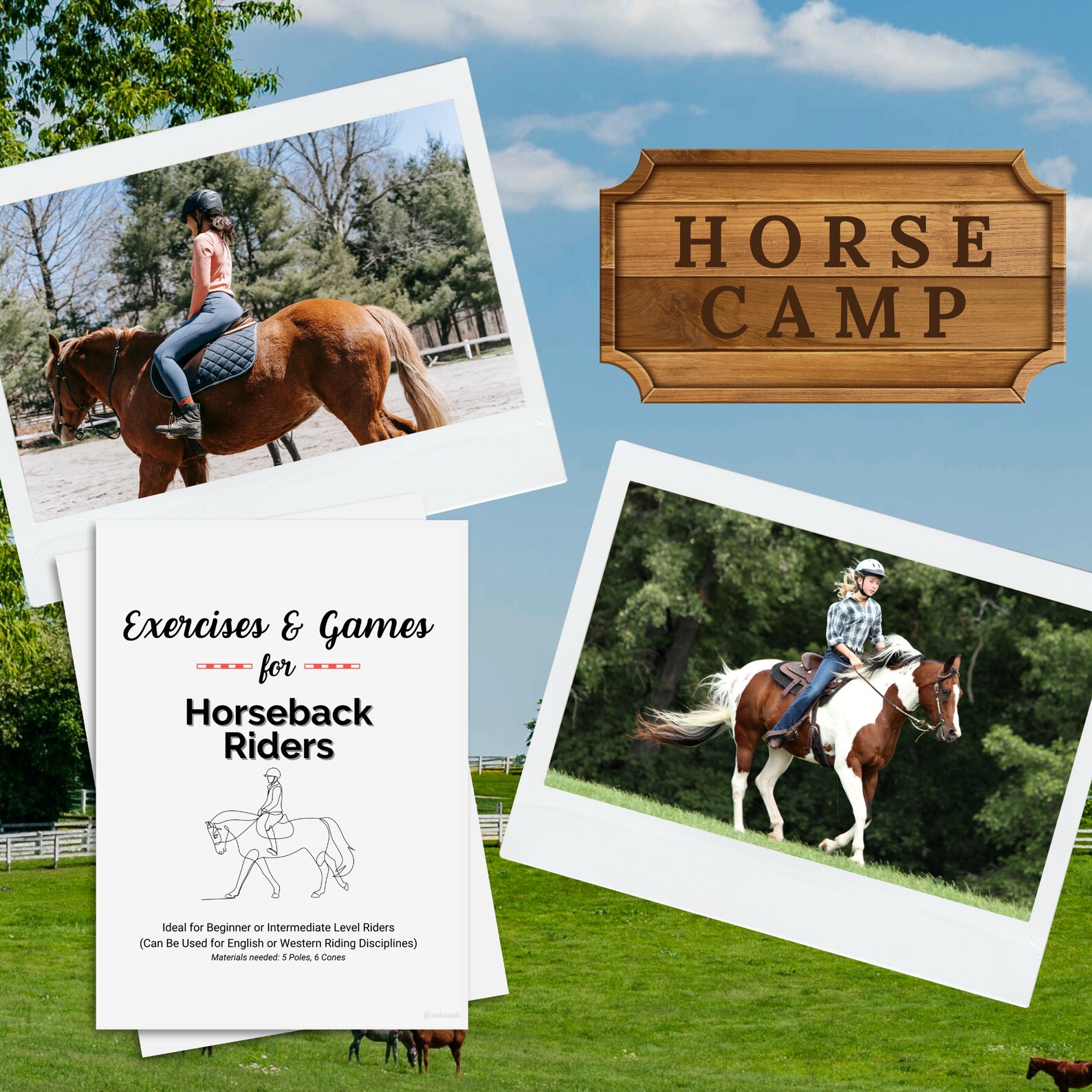 Horse Camp Activity Worksheet | Horseback Riding Lesson Plan | Equestrian Pole Pattern Horse ...