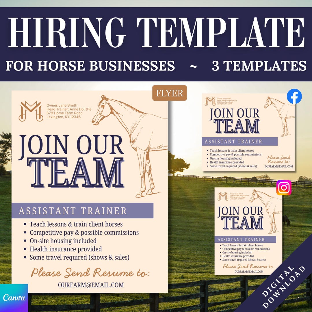 Flyer Template Equestrian Business | Equine Industry Digital Download ...