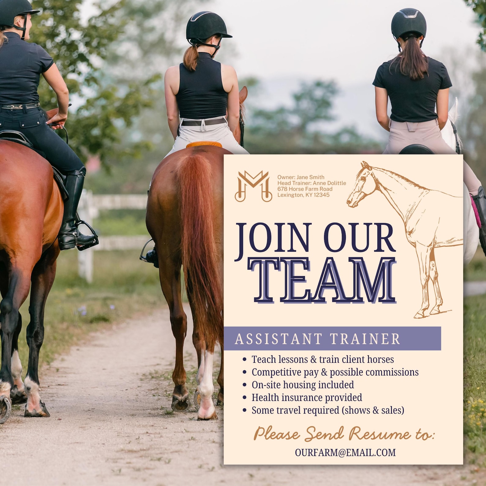 Flyer Template Equestrian Business | Equine Industry Digital Download ...