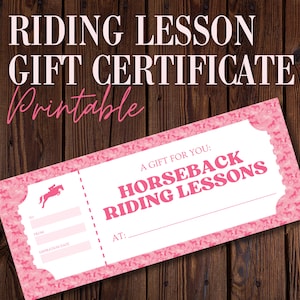 Horseback Riding Gift Certificate | Horse Camp Voucher | Horse Riding ...