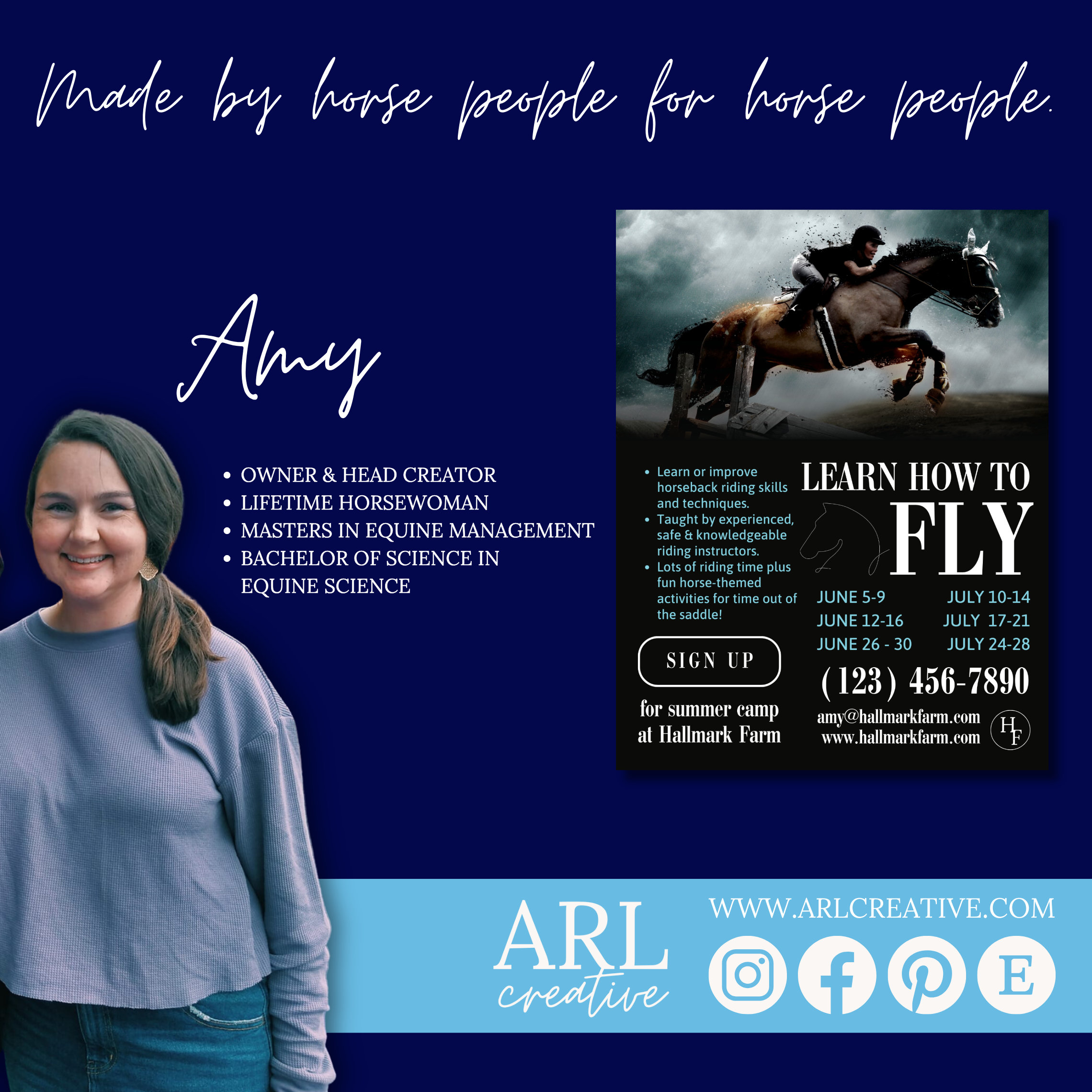 Horse Camp Canva Flyer Templates | Summer Camp Ad | Equestrian ...