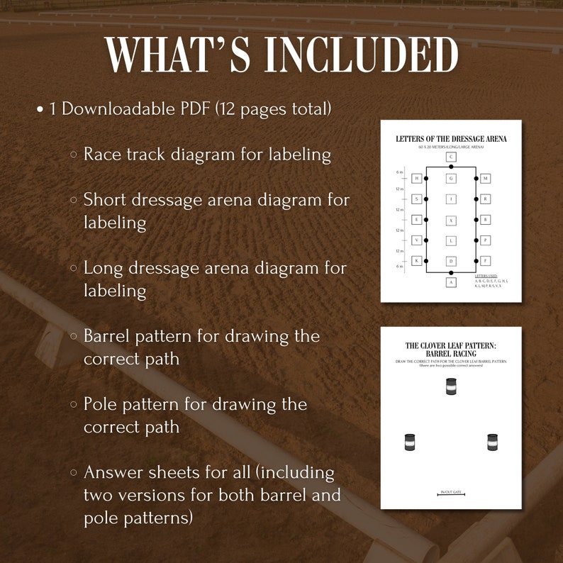 Horse Arena Worksheet Bundle | Horse Racing Track Labeling | Dressage ...
