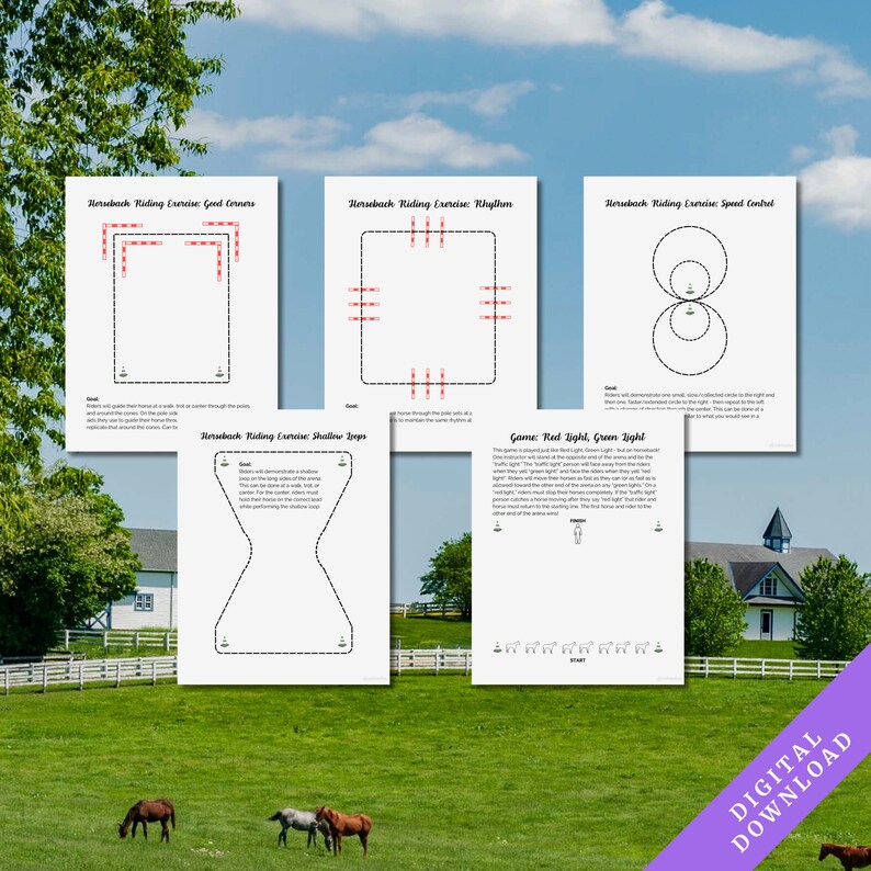 Horse Camp Activity Worksheet | Horseback Riding Lesson Plan | Equestrian Pole Pattern Horse ...
