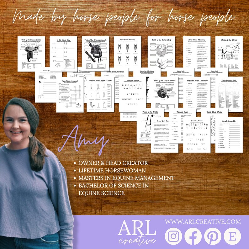 Horse Camp Worksheet Bundle | Horseback Riding Lesson Rain Day Activity | Homeschool Horse ...