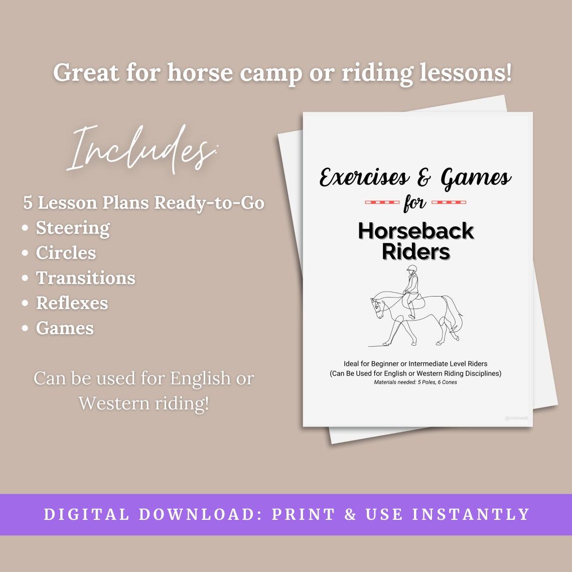 Horse Camp Activity Worksheet | Horseback Riding Lesson Plan ...