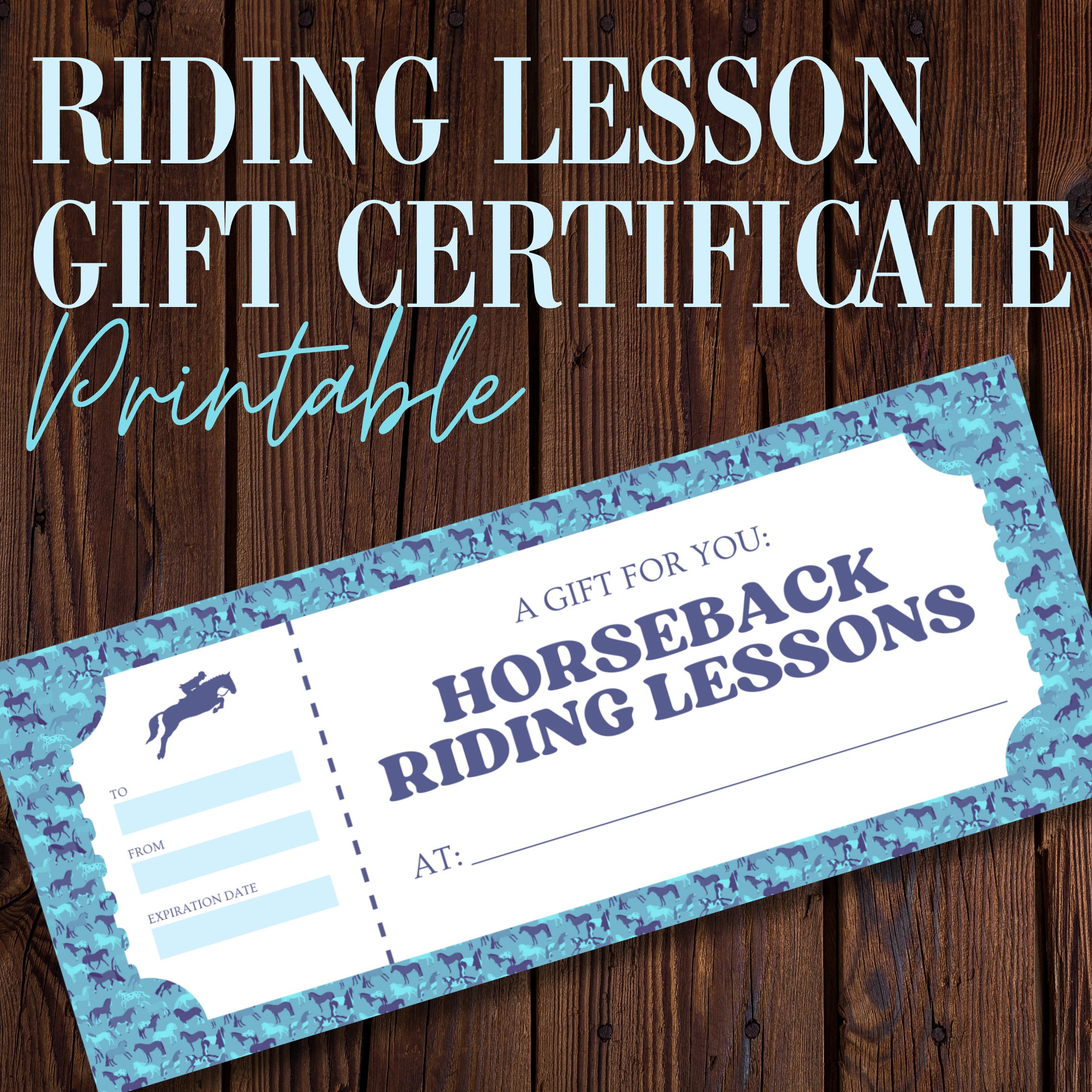 Horseback Riding Gift Certificate | Horse Camp Voucher | Horse Riding ...