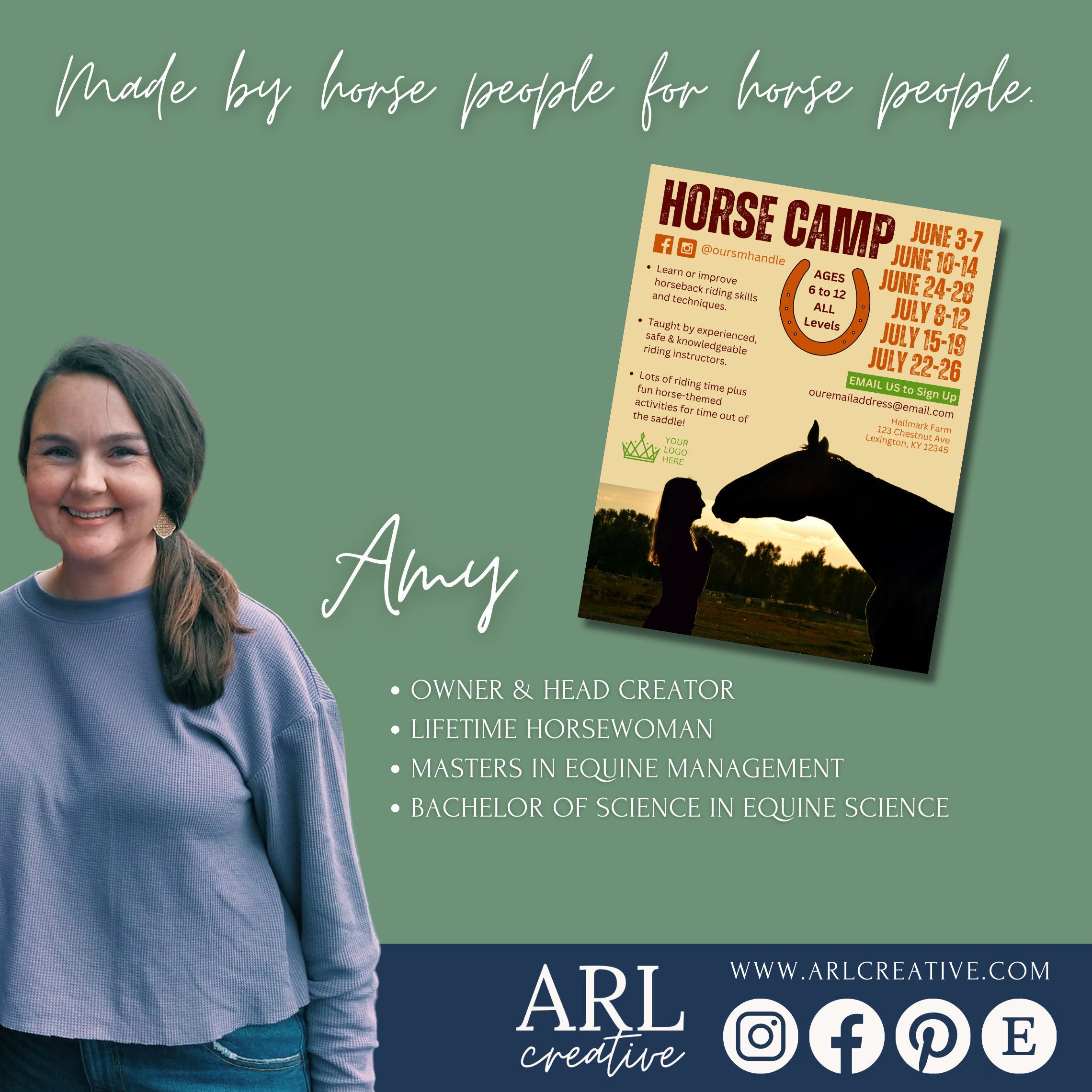 Horse Camp Flyer Template | Canva Flyer Template | Summer Camp Flyer ...