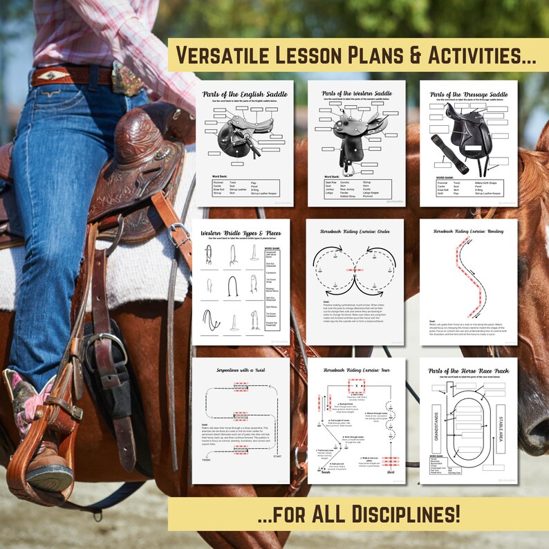 Horse Camp Worksheet Bundle | Horseback Riding Lesson Plans & Rain Day Activities | Horse ...