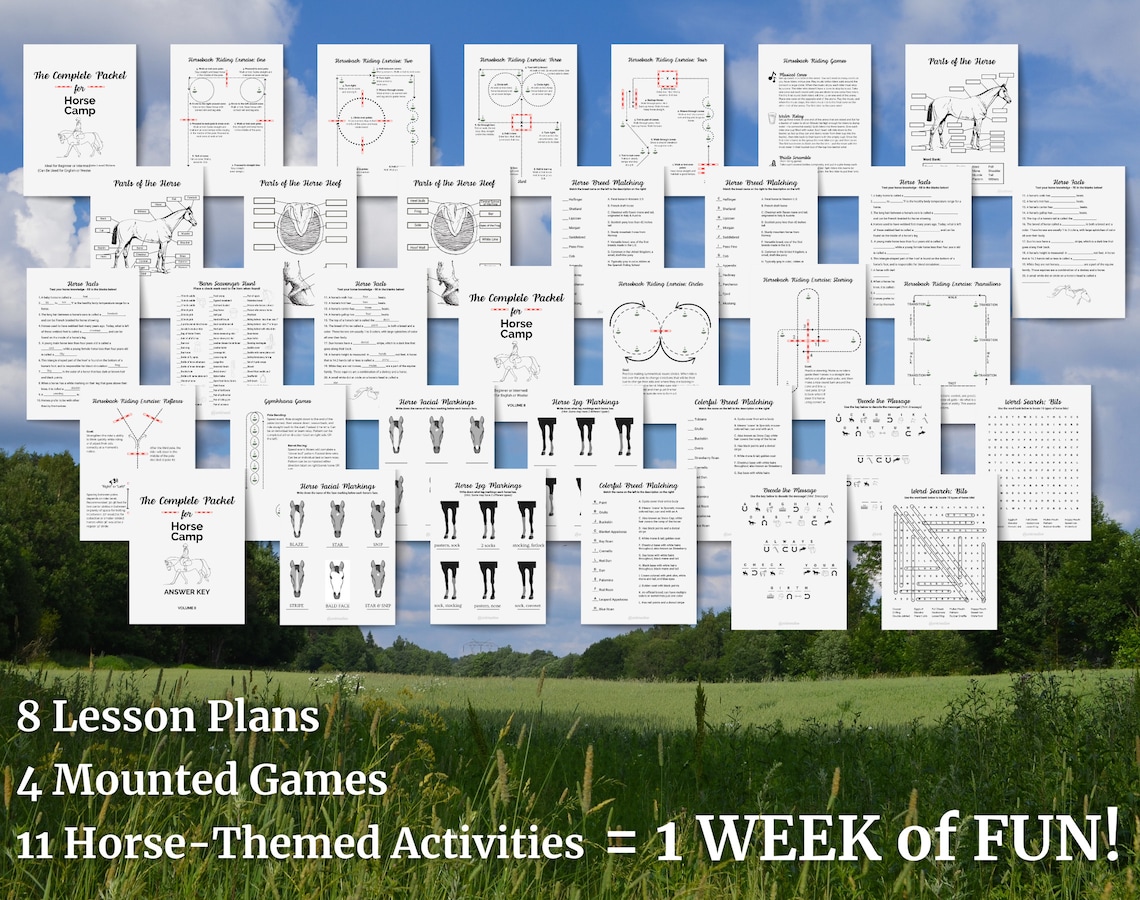 The Complete Horse Camp Lessons & Activities Packet Double - Etsy