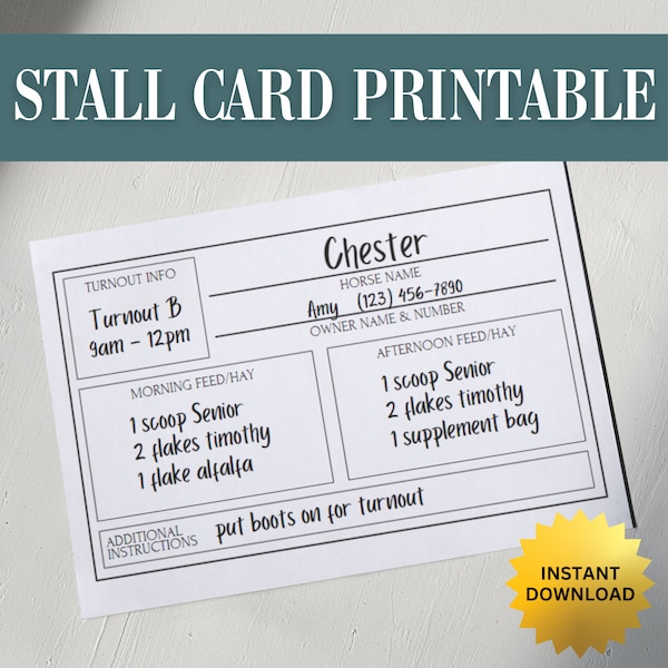 Stall Card Templates - Etsy