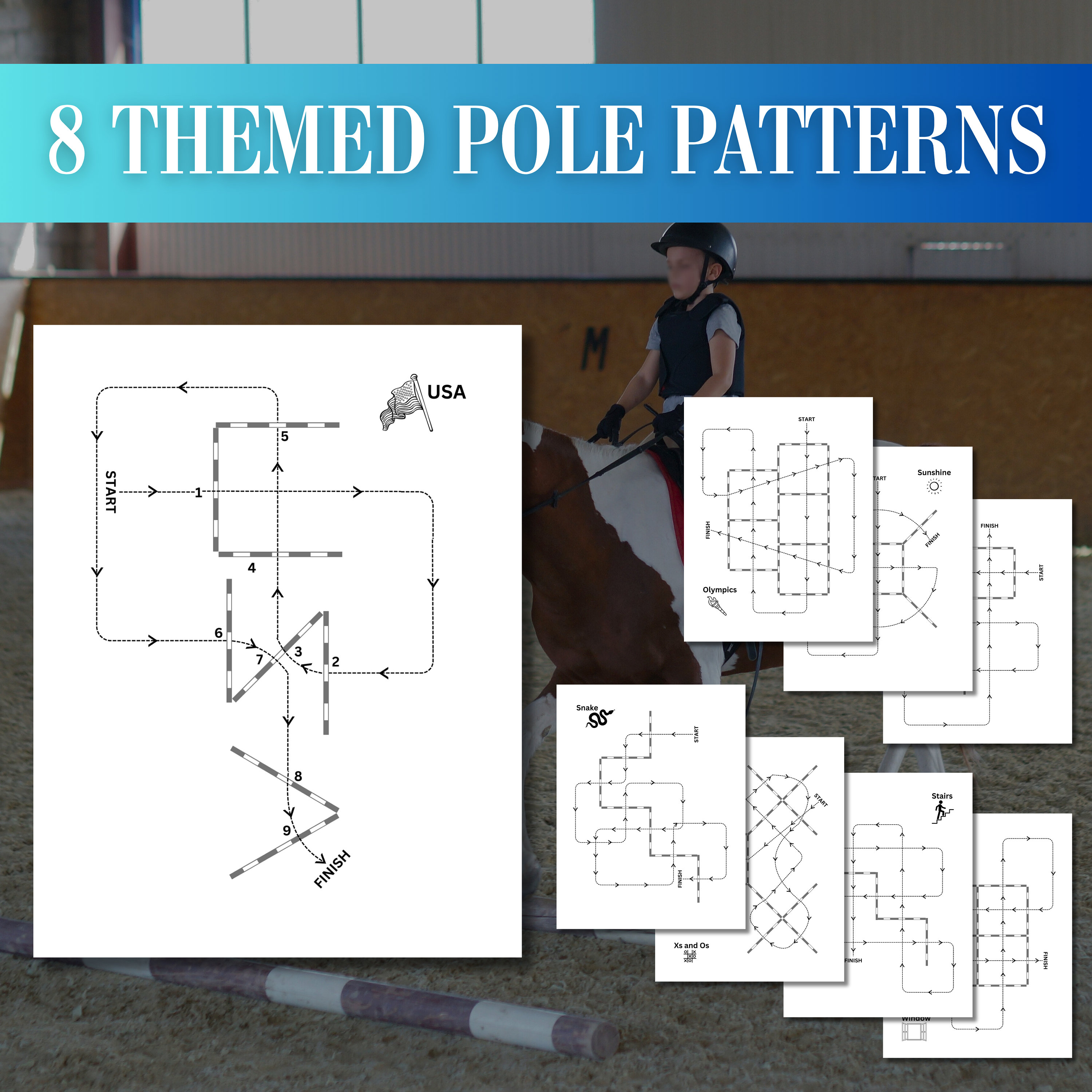Horseback Riding Pole Patterns | Beginner Rider Lesson Plan (PDF) - Etsy