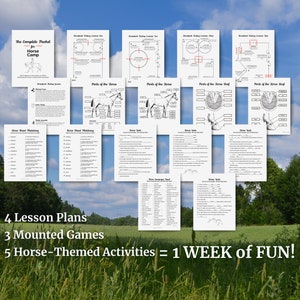 Complete Horse Camp Lessons and Activities Packet | Horseback Riding ...