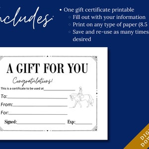 Horseback Riding Gift Certificate | Horse Lessons Gift Voucher ...