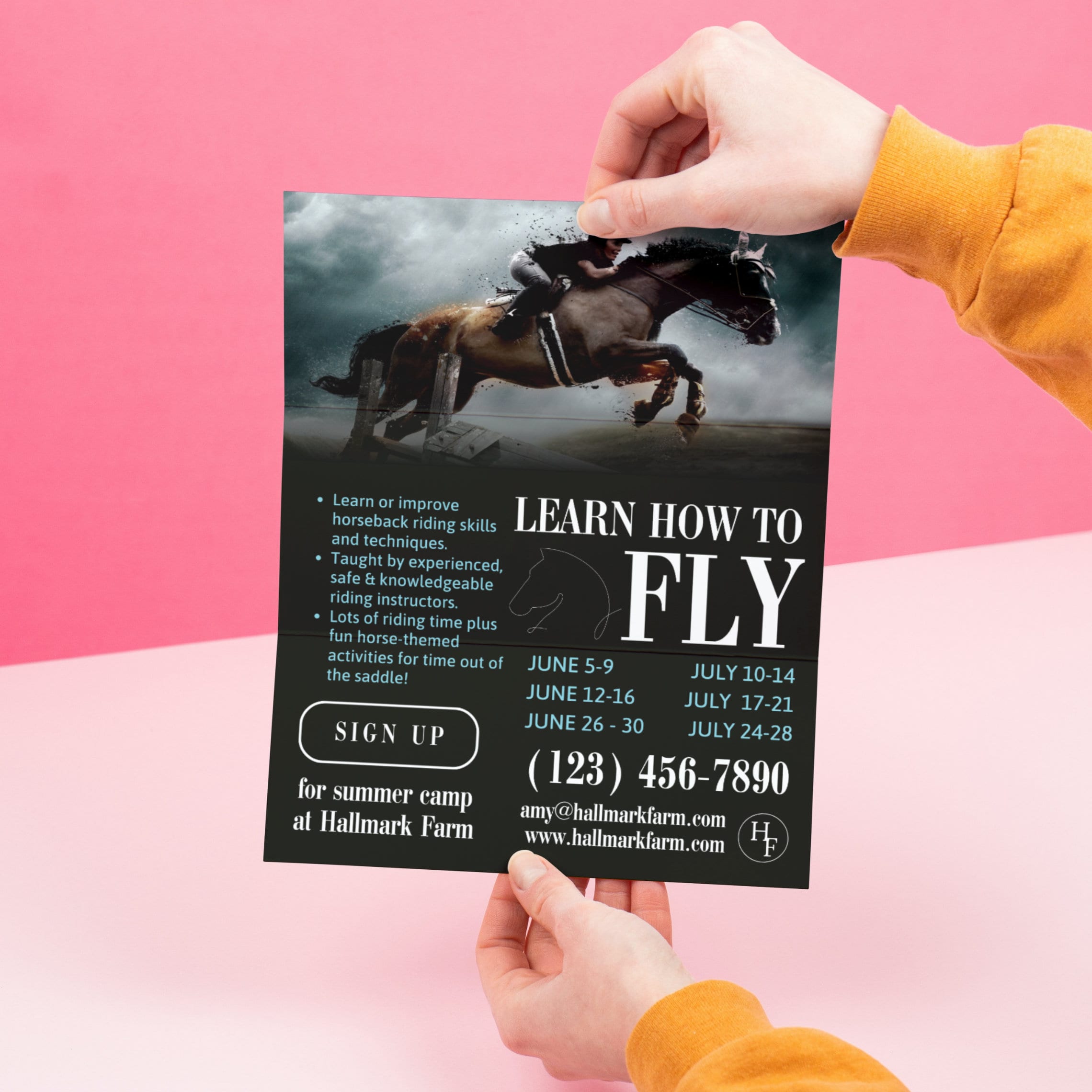 Horse Camp Canva Flyer Templates | Summer Camp Ad | Equestrian ...