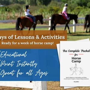 The Complete Horse Camp Lessons & Activities Packet - Vol. II - Etsy