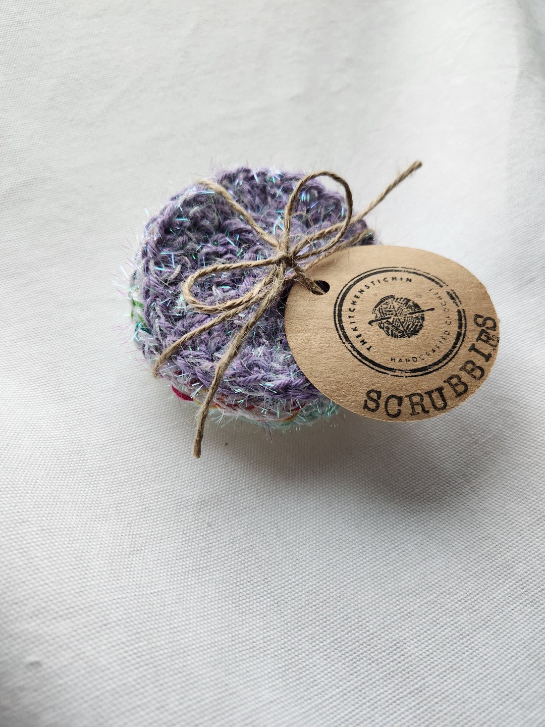 Crocheted Dish Scrubber, Set of 2, Cotton and Polyester, Pick Colors - Etsy