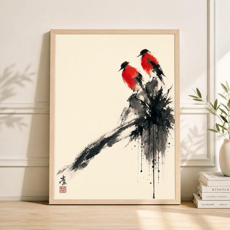 Japanese Birds Wall Decor - Etsy