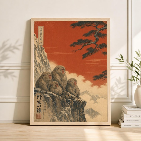 Japan Monkey Poster - Etsy