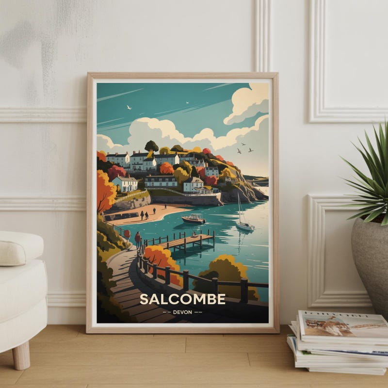 Salcombe Travel Poster - Etsy