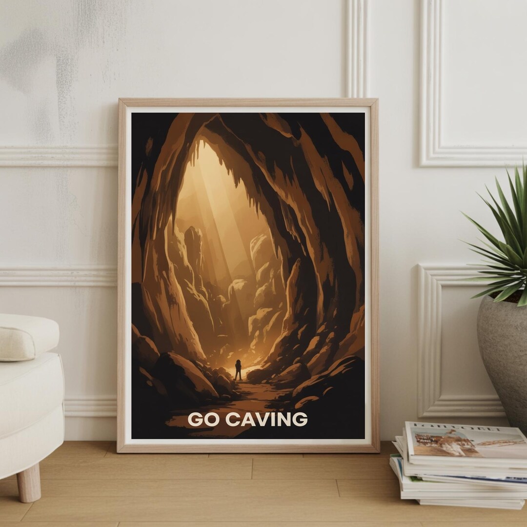 Go Caving Poster – Adventure Cave Exploration Art (unframed Print) - Etsy