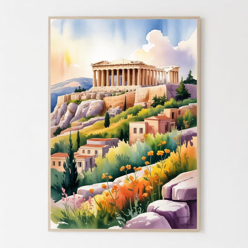 Greece Water Color Prints - Etsy