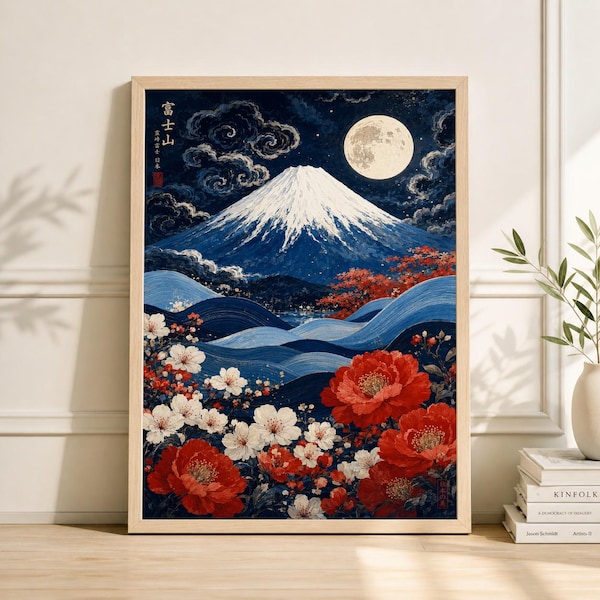 Mount Fuji Night Poster - Etsy